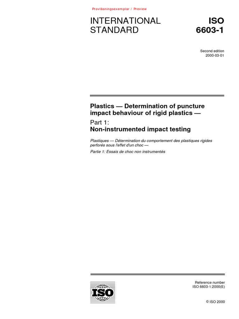 ISO 6303-1 Impacto Multiaxial | PDF | International Organization For ...