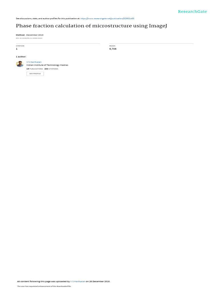 ImageJ Phase Fraction Analysis | PDF