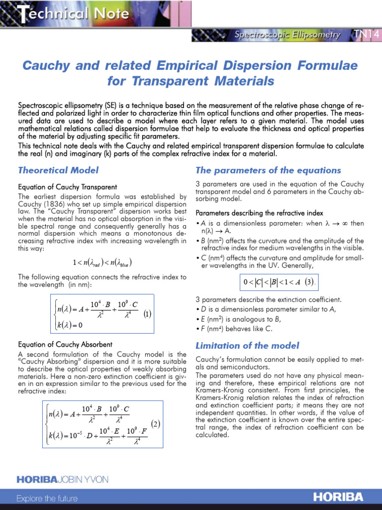附件2：Cauchy and related empirical dispersion Formulae for Transparent ...