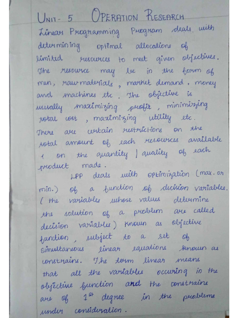 Operations Research - Linear Programming | PDF
