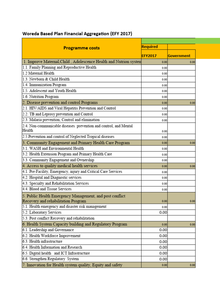 Financial Aggregation Template April 29 - 2024 | PDF | Preventive Healthcare | Public–Private ...