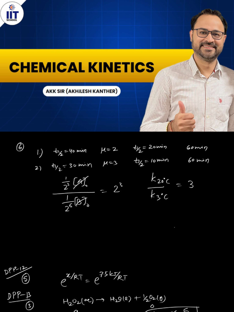 Chemical Kinetics L 09 Class Notes First Order Reversible