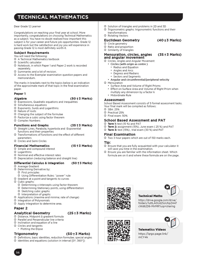 Tech-Math | PDF | Angle | Derivative