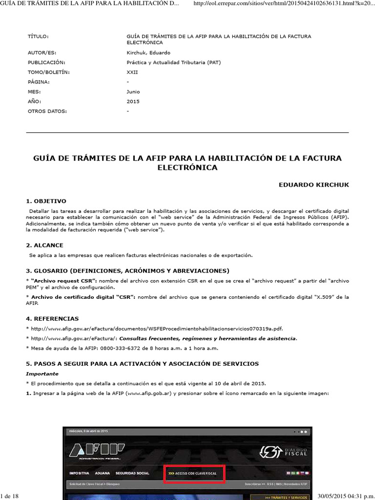 Guía de Trámites de La Afip para La Habilitación de La Factura ...