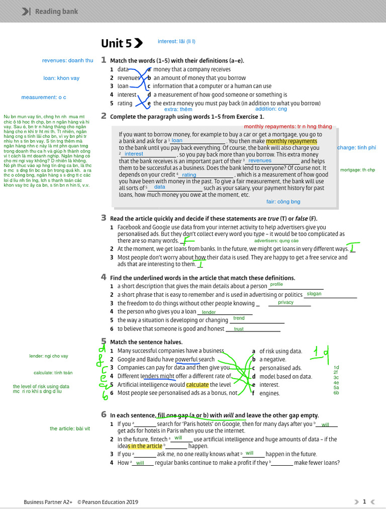 Bus Part A2P ReadingBank U5 | PDF | Interest | Loans