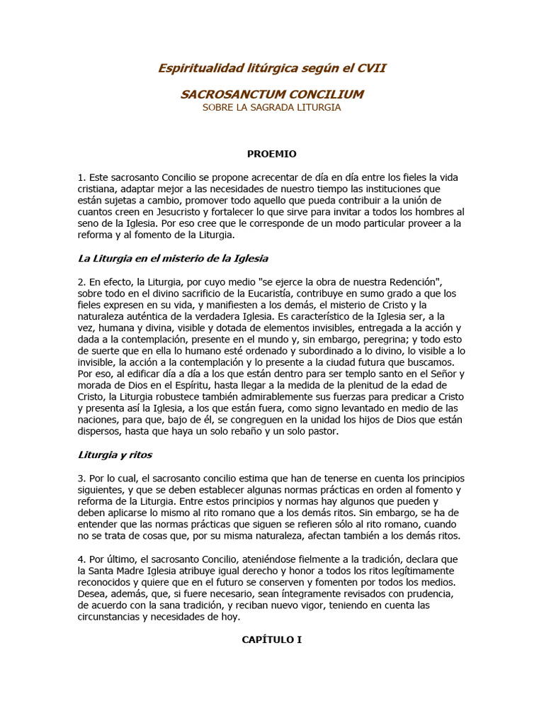 Espiritualidad Liturgica Segun El CVII | PDF | eucaristía | Cristo (título)