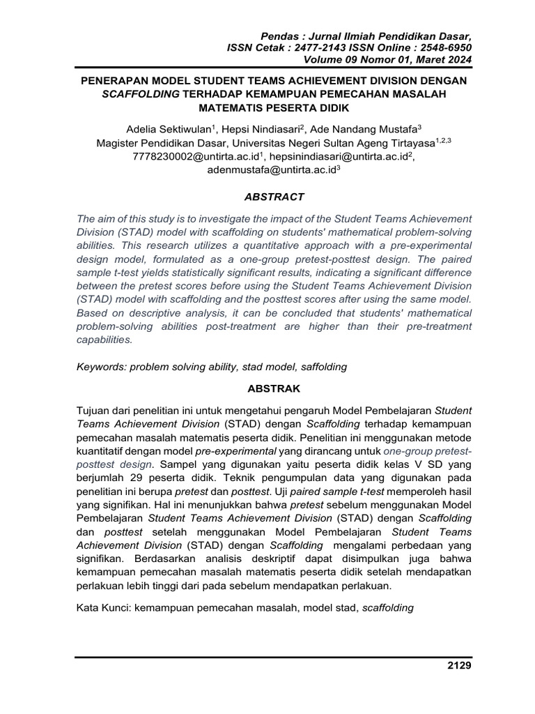 Jurnal Pendas-Unpas-SInta 4 | PDF