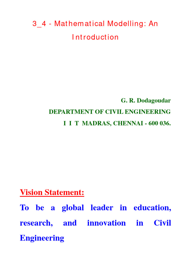 3 - 4 - Mathematical Modelling - Introduction | PDF | Finite Element Method | Mathematical Model