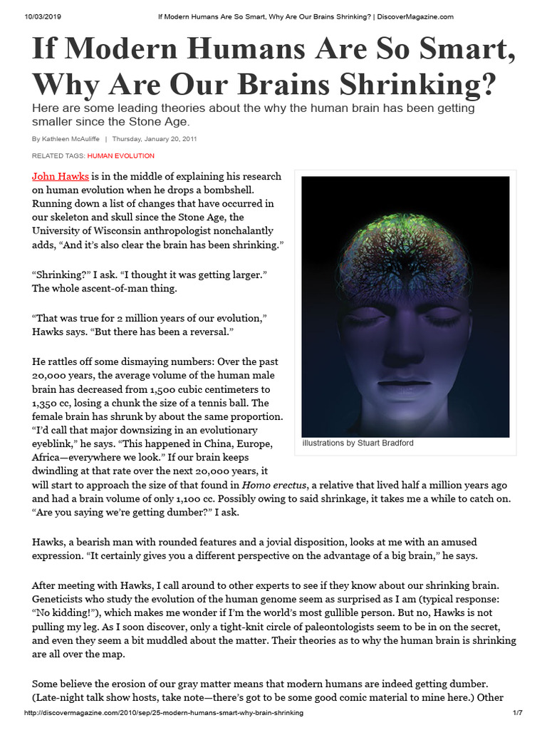 4-If Modern Humans Are So Smart, Why Are Our Brains Shrinking | PDF ...