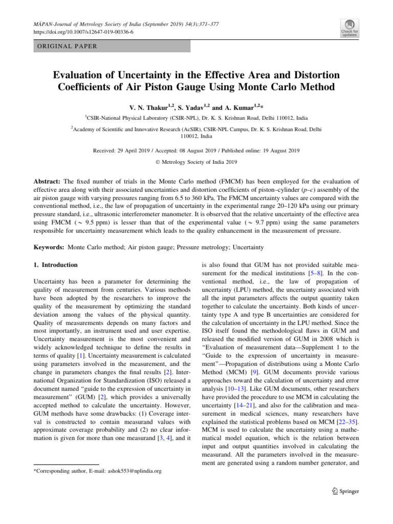 Evaluation of Uncertainty in The Effective Area and Distortion - Sep ...