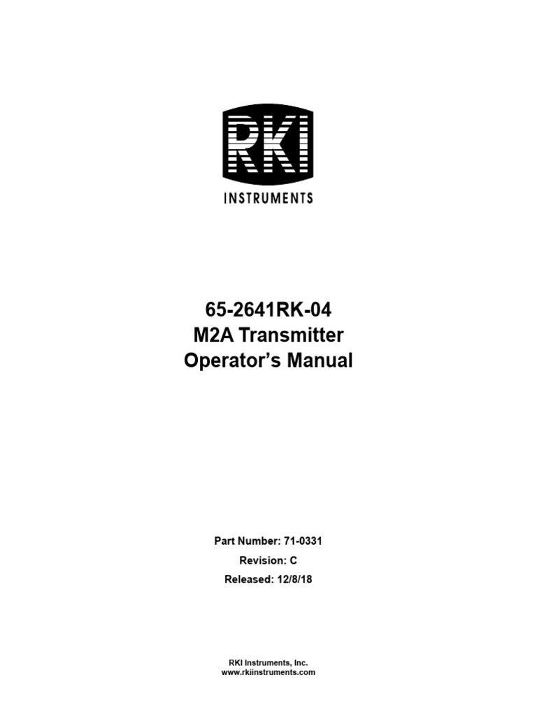RKI Instruments M2A Transmitter (Manual) | PDF | Relay | Electrical Wiring