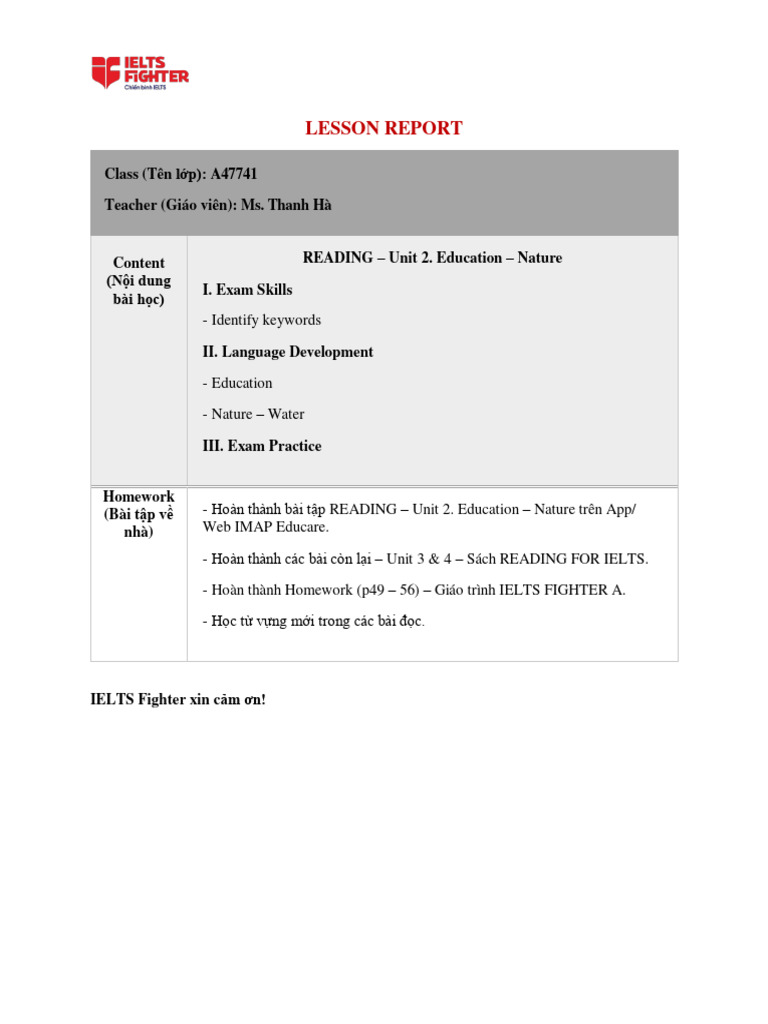 (A) Lesson Report - R2 | PDF