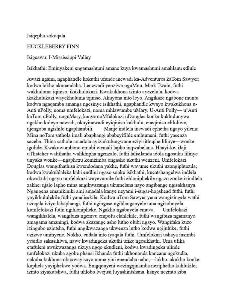 Document | PDF | Mark Twain | Mark Twain Characters