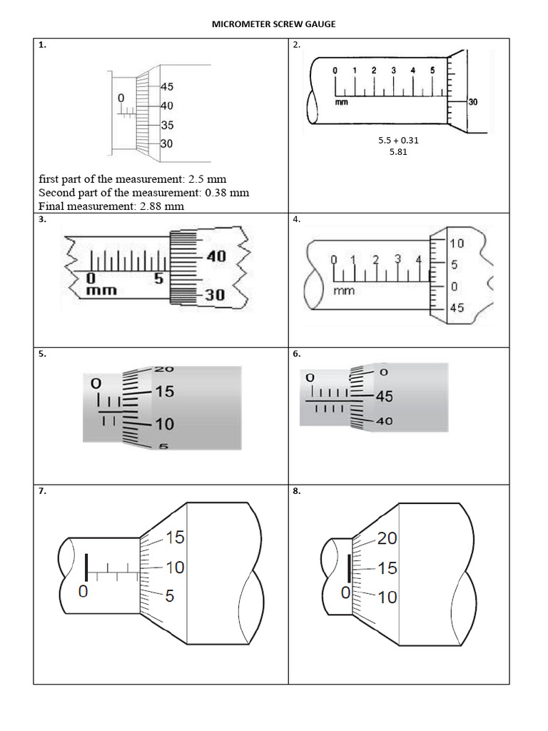 MICROMETER SCREW GAUGE | PDF