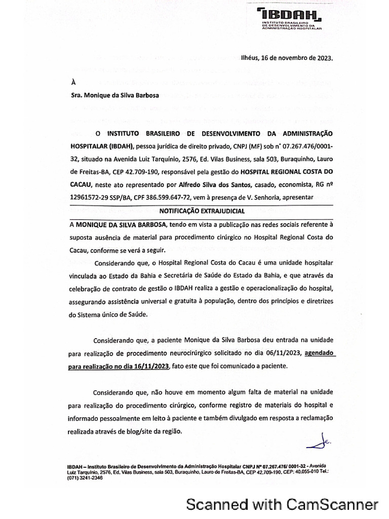 Comunicado Do HOSPITAL | PDF