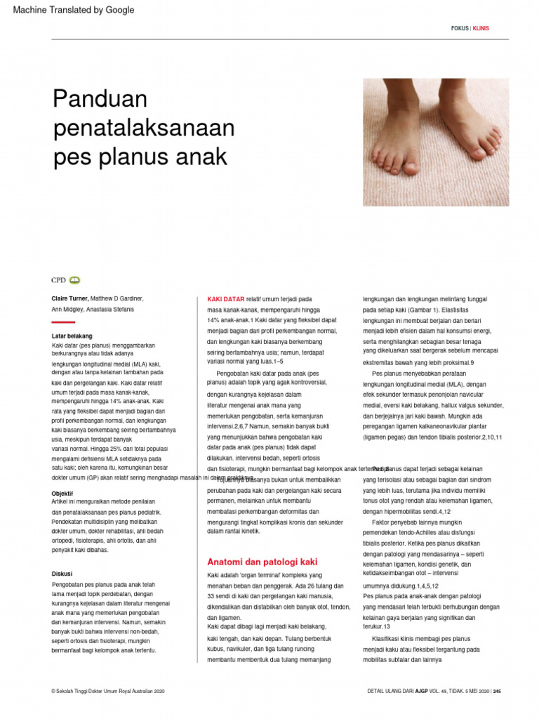 AJGP 05 2020 Focus Turner Paediatric Pes Planus WEB 2 | PDF | Sains ...