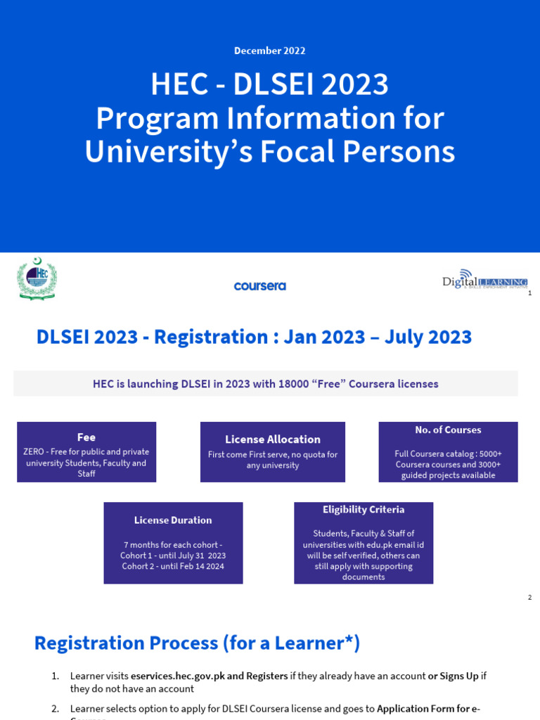 DLSEI 3.0 Program Information - HEC | PDF | Learning