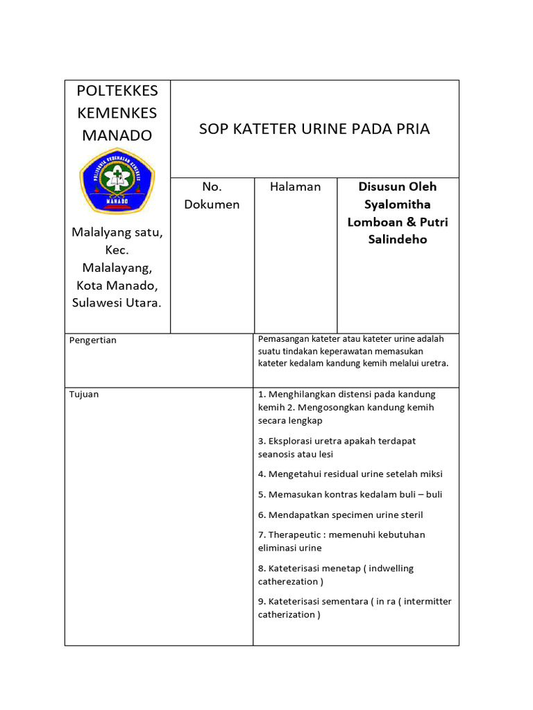 Sop Kateter Pria | PDF | Sains & Matematika