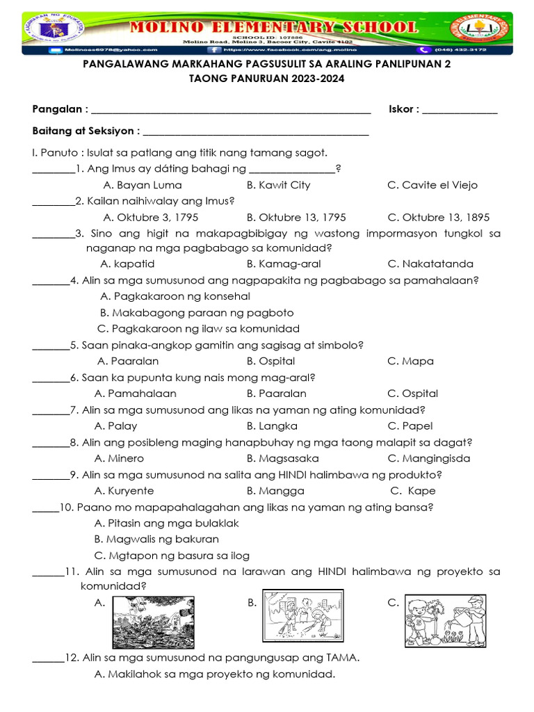 Ap 2 Q2-Periodical Test-Tos-Answer Key | PDF