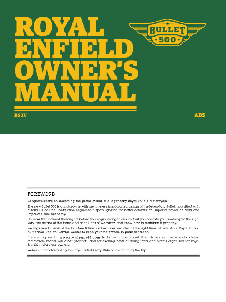 Bullet-500 BS IV | PDF | Anti Lock Braking System | Motorcycle