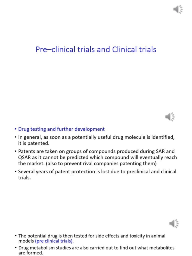 Lecture 11. Pre-Clinical Trials and Clinical Trials | PDF | Phases Of ...
