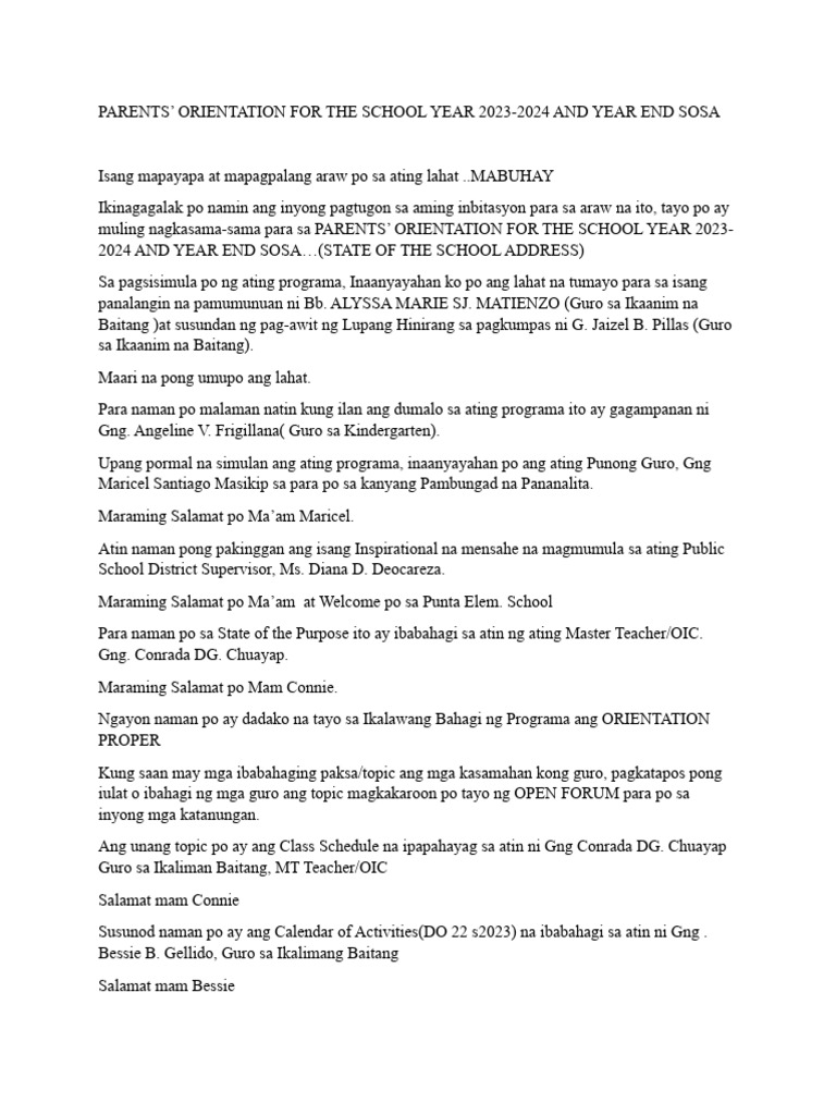 Emcee Script-Orientation-Sosa | PDF