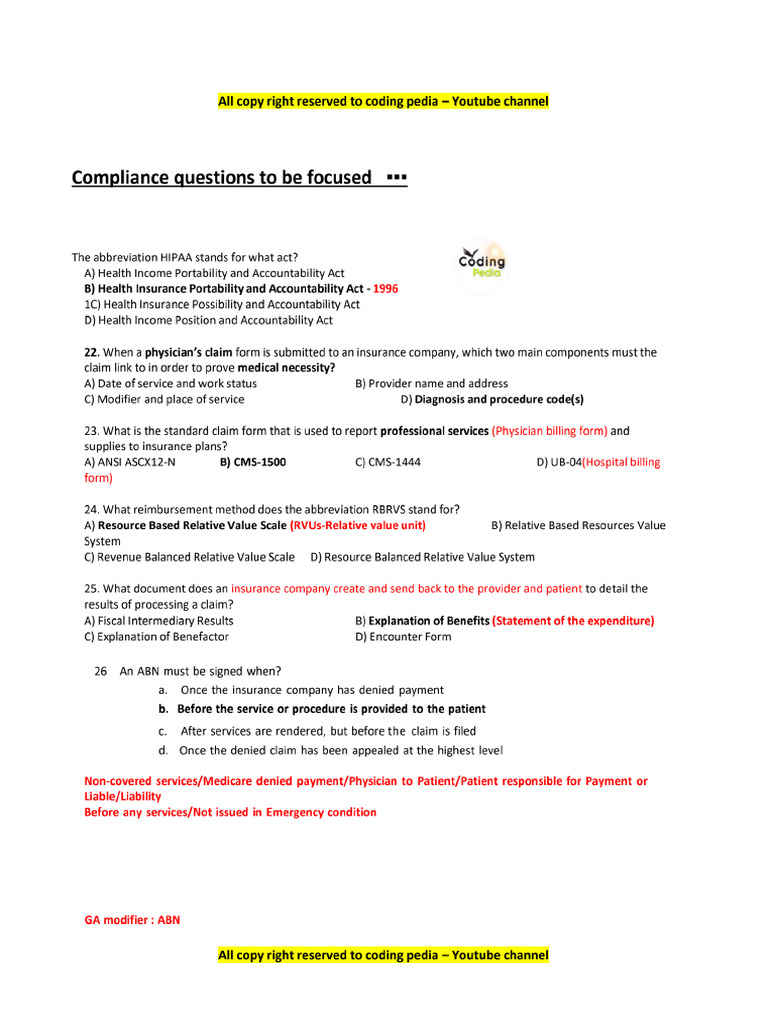 Compliance Questions and Notes | PDF