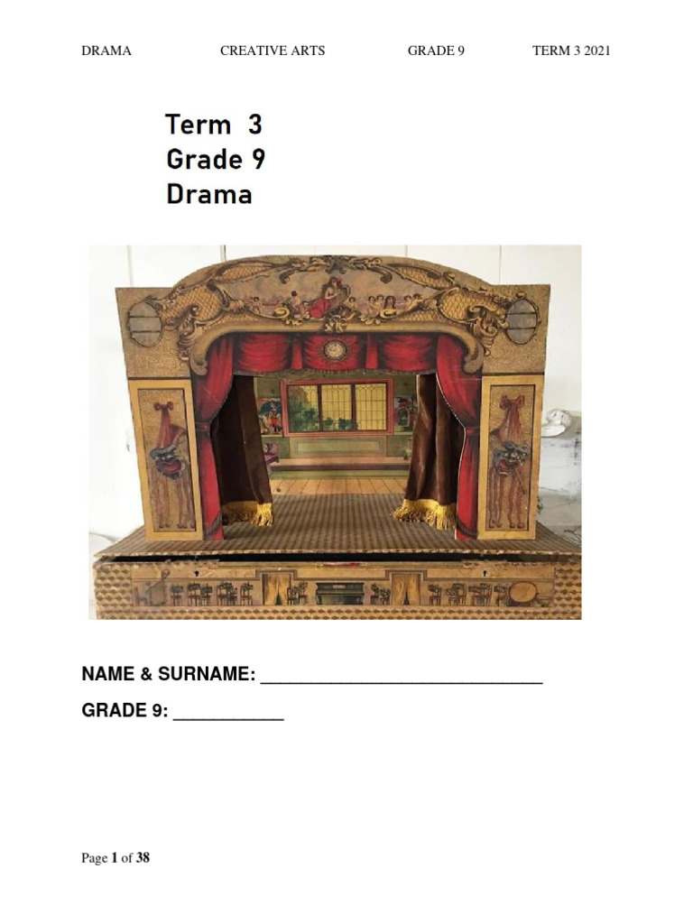 CREATIVE ARTS Drama Gr9 Workbook TERM 3 | PDF