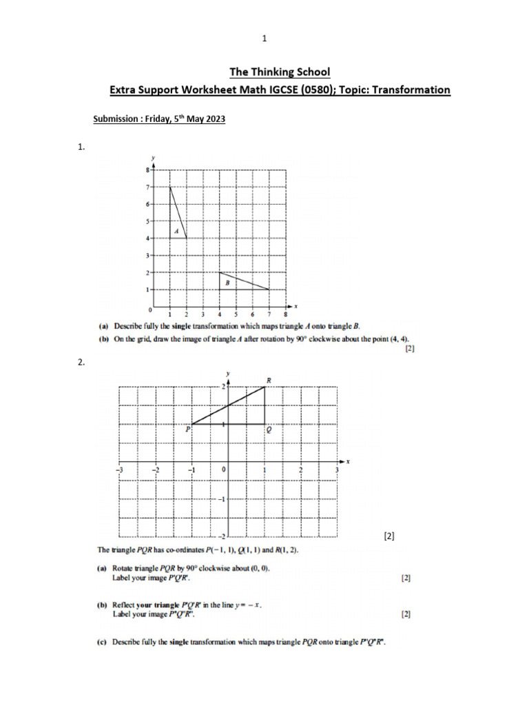 Transformation IGCSE | PDF