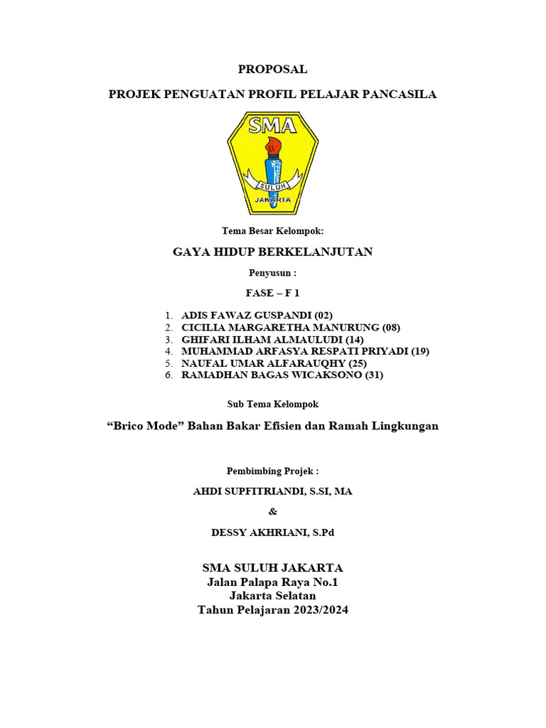 Proposal Projek Kelompok 5 | PDF