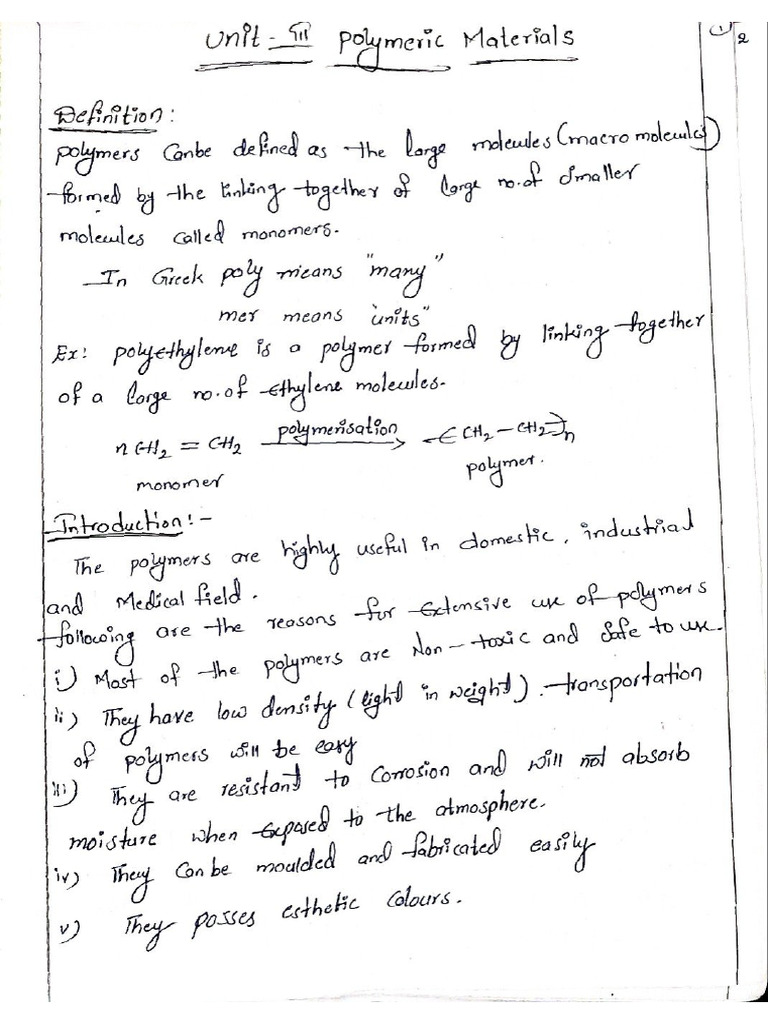 Unit 3 Polymers | PDF