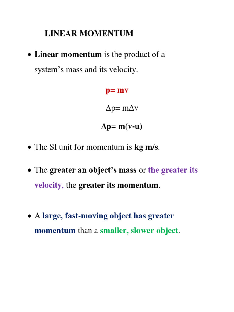 Linear Momentum | PDF | Momentum | Collision