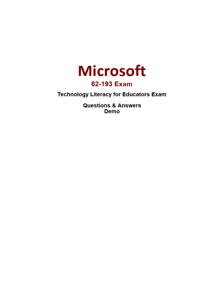 62 193 Questions | PDF | Educational Technology | Internet