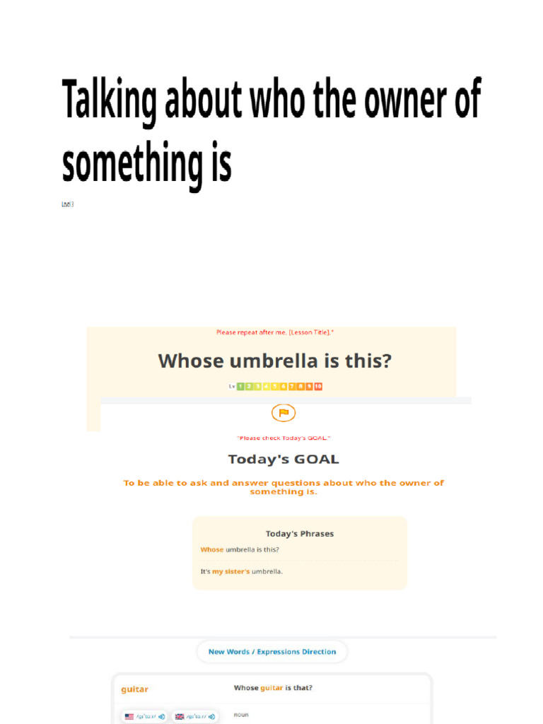 Grammar Lesson - Whose | PDF