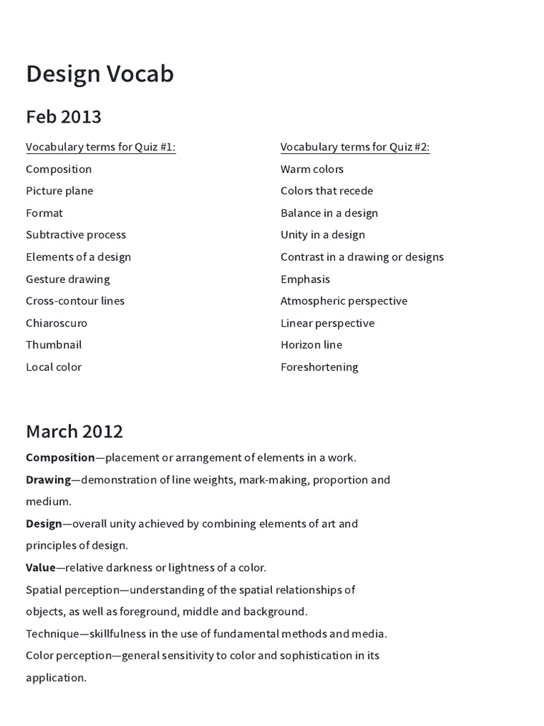 Design Vocab | PDF