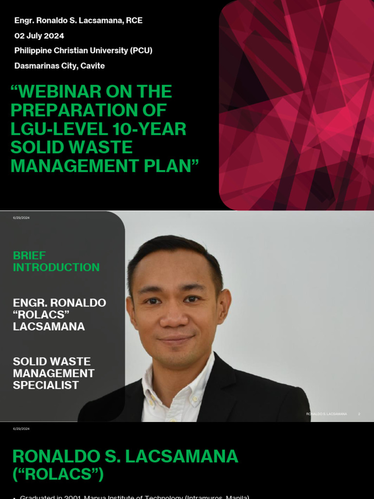 Webinar - LGU Updating - 10 Yr SWM Plan | PDF | Waste Management | Waste
