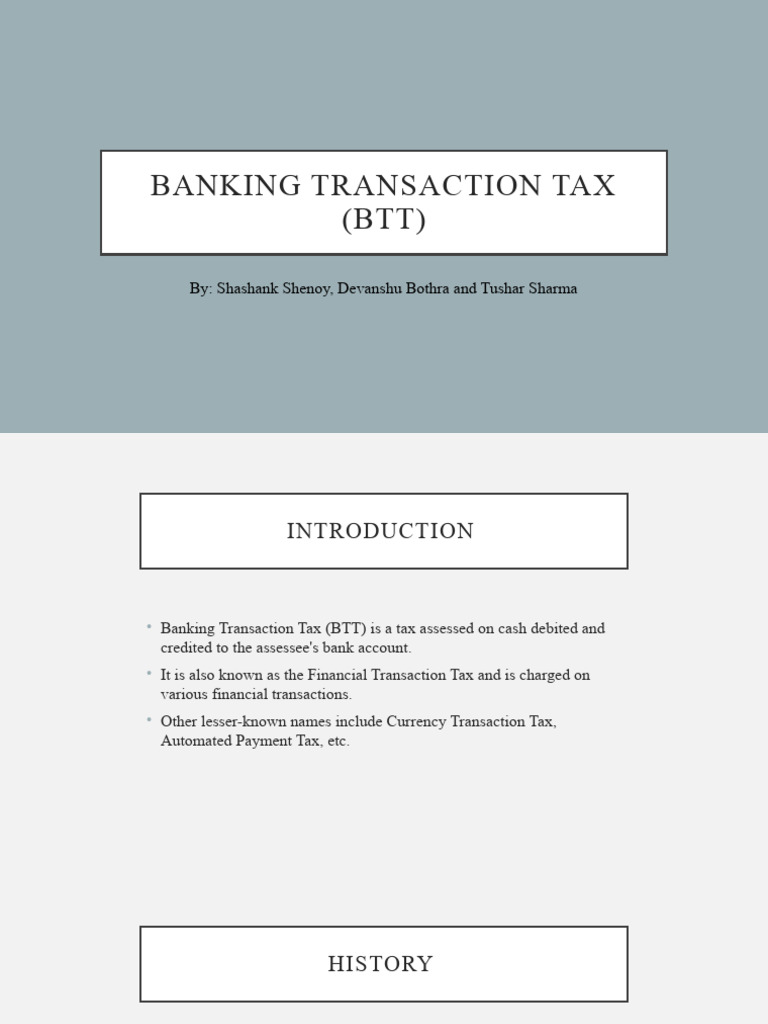 Transaction Tax | PDF | Taxes | Banks