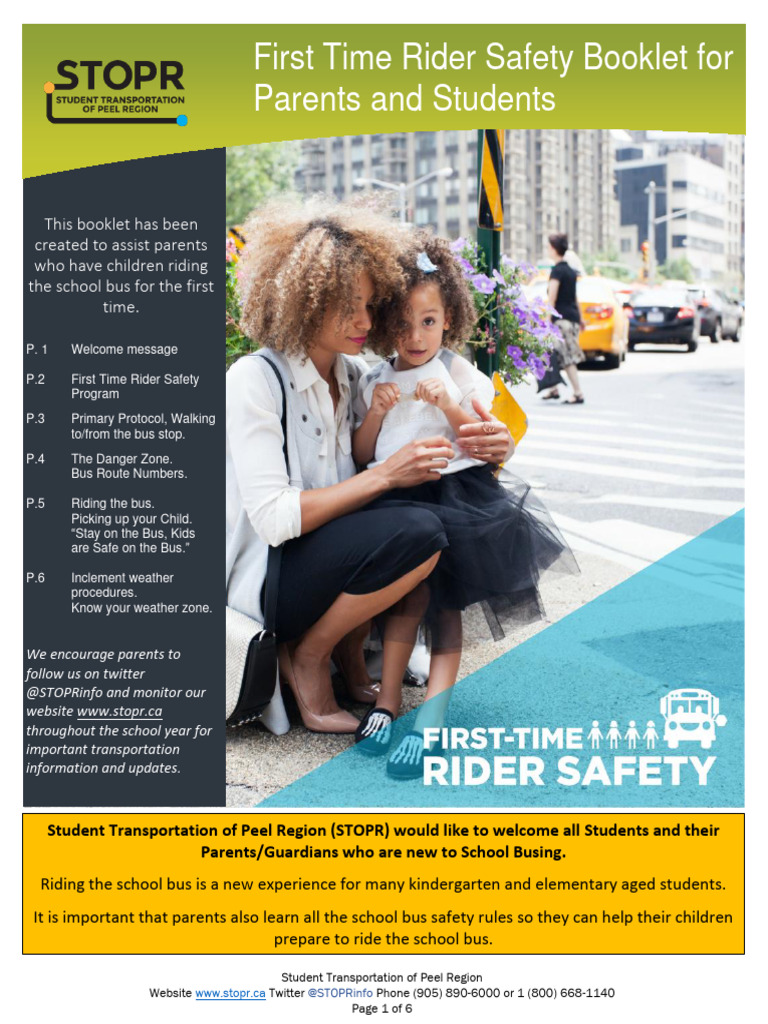 STOPR First Time Rider 2023 - Parents Booklet | PDF | School Bus | Bus