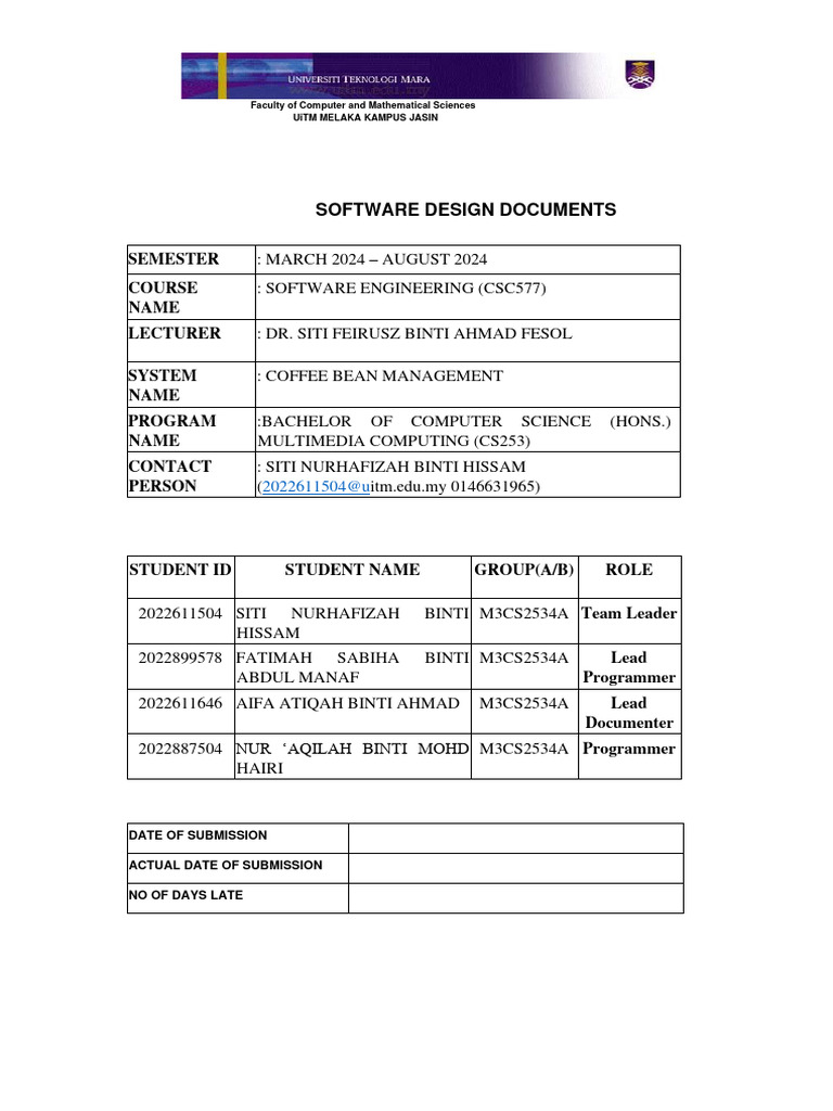 SDD Kilat Coffee Management System CSC577 | PDF | Customer | Receipt