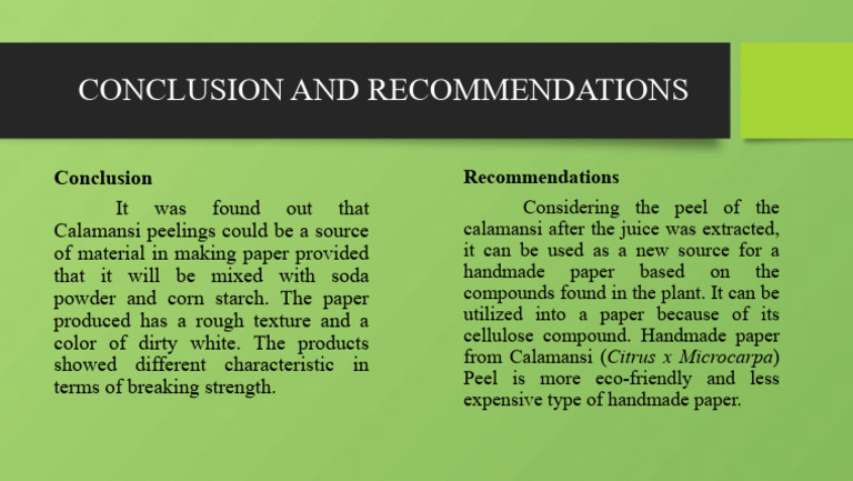 Conclusion and Recommendations | PDF