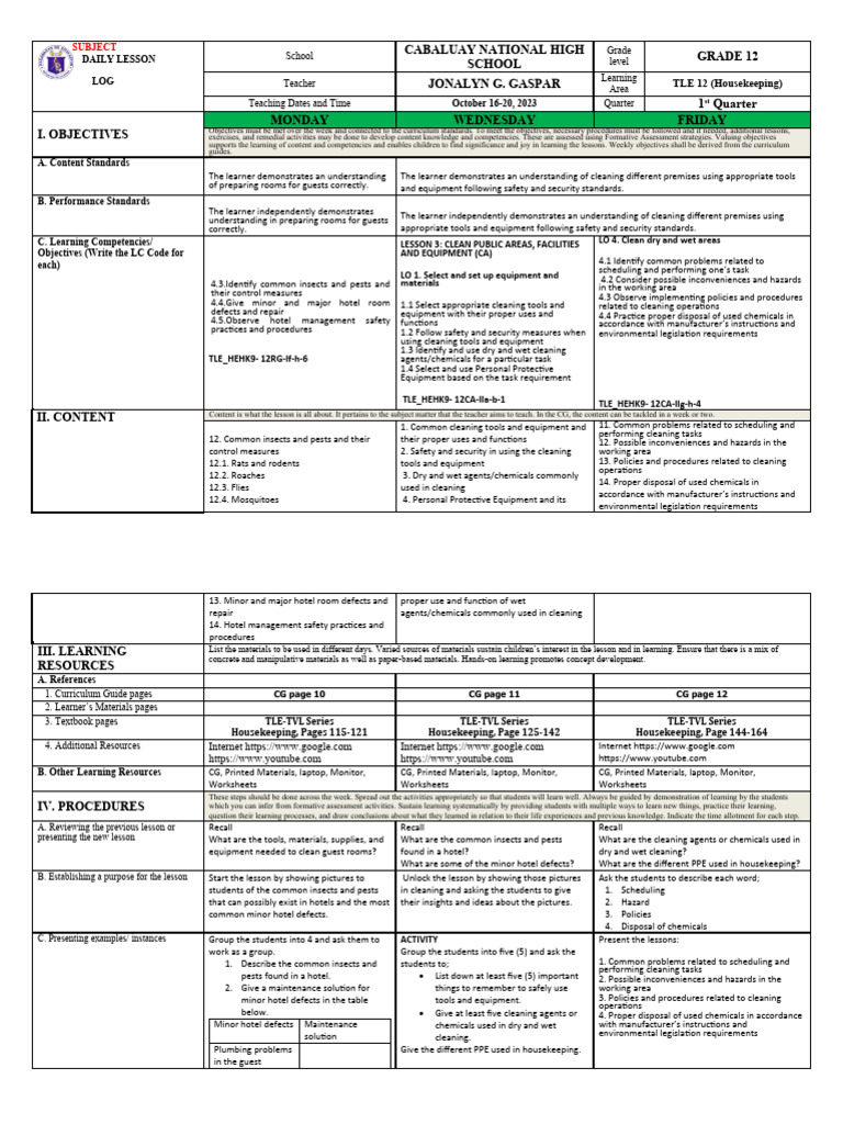 TLE WEEK 7 | PDF | Personal Protective Equipment | Learning