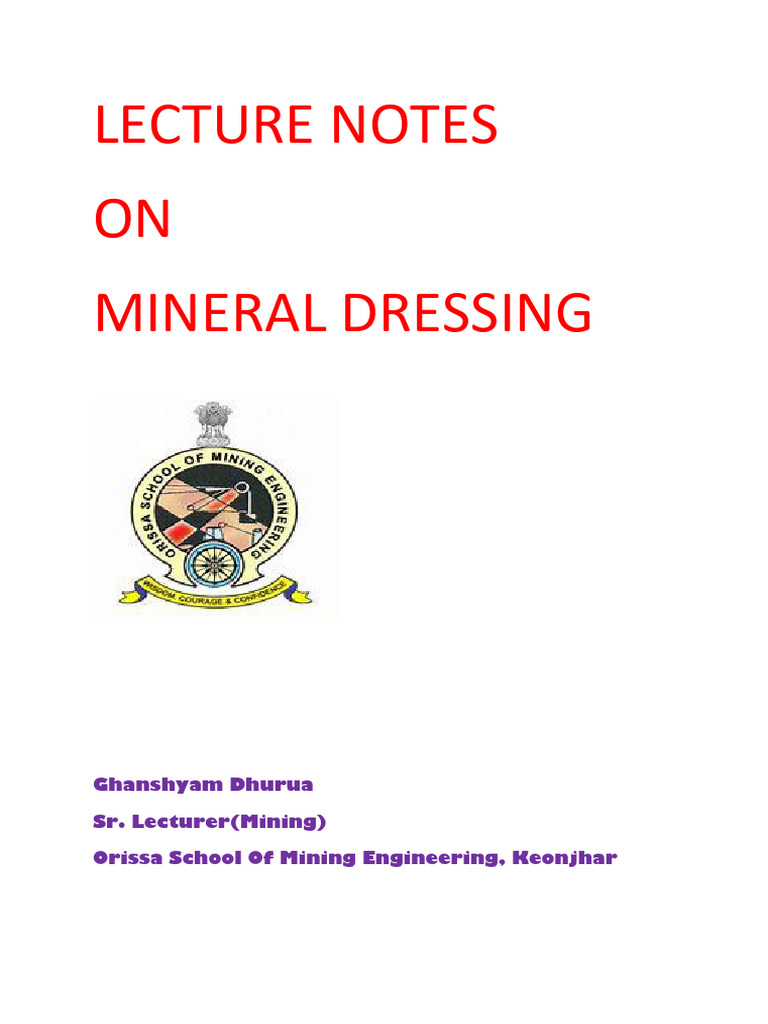 Mineral Dressing | PDF | Mill (Grinding) | Secondary Sector Of The Economy