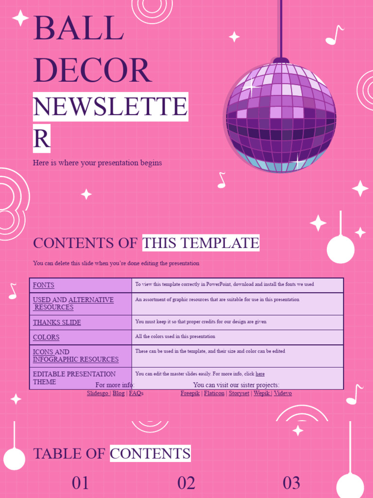 Disco Ball Decor Newsletter by Slidesgo | PDF | Goal Setting | Icon ...