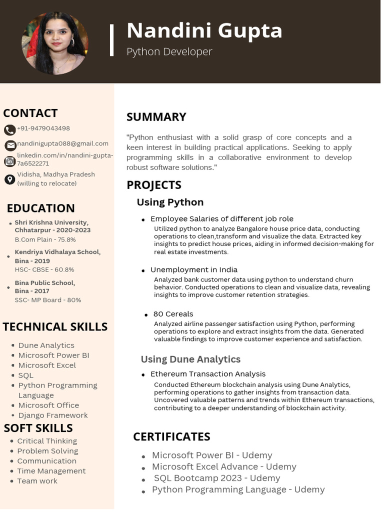 Python Developer Fresher - PDF - 20240411 - 101201 - 0000 | PDF ...