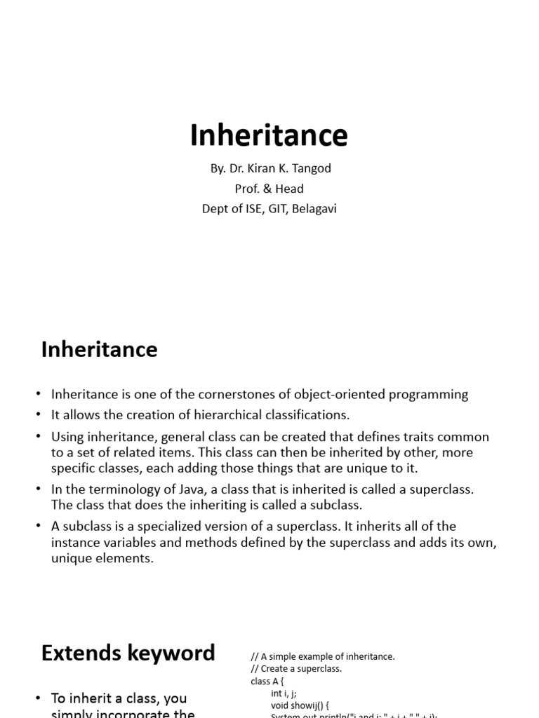 Unit 4 1 Pdf Inheritance Object Oriented Programming Method Computer Programming 