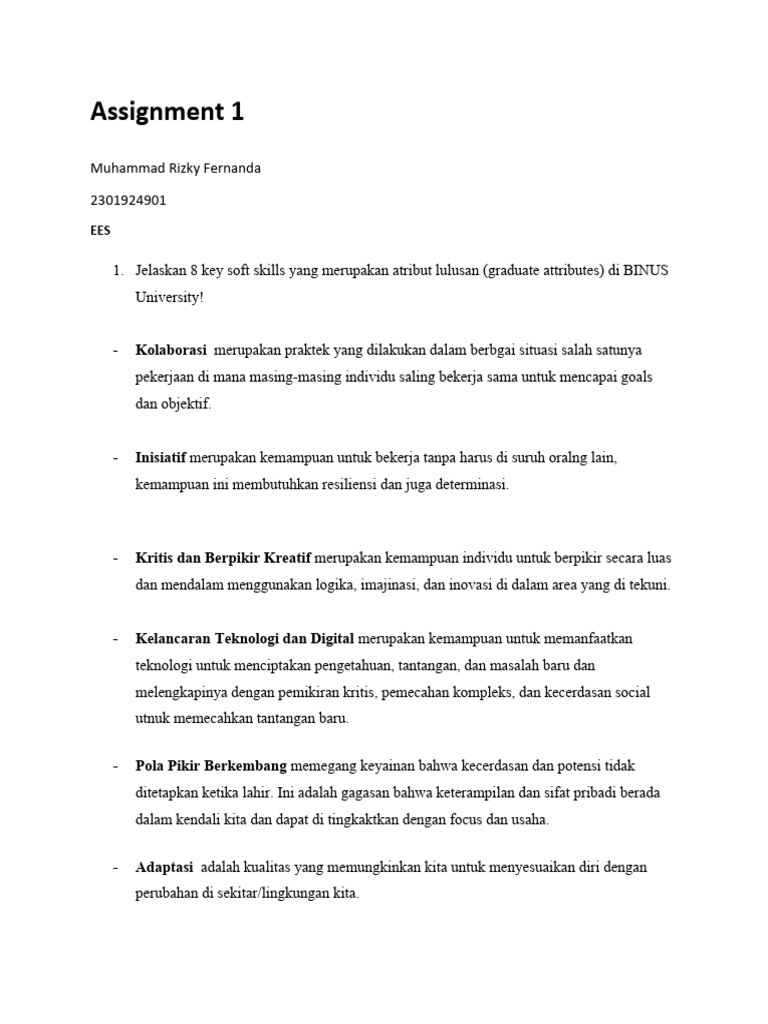 Csmlg-Assignment Bulan 1-Ees-In | PDF | Karier & Perkembangan