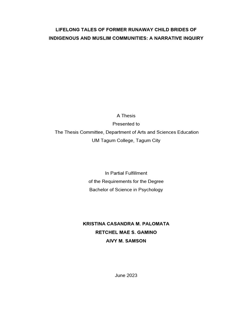 Final Manuscript Thesis | PDF | Psychological Resilience | Child Marriage