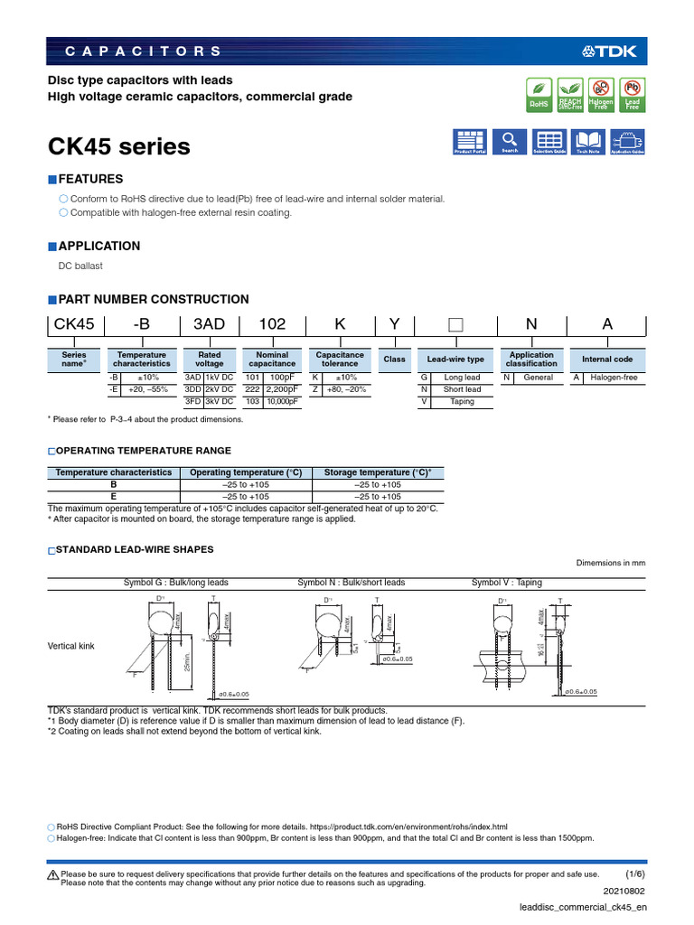 Leaddisc Commercial ck45 en | PDF | Capacitor | Electrical Engineering