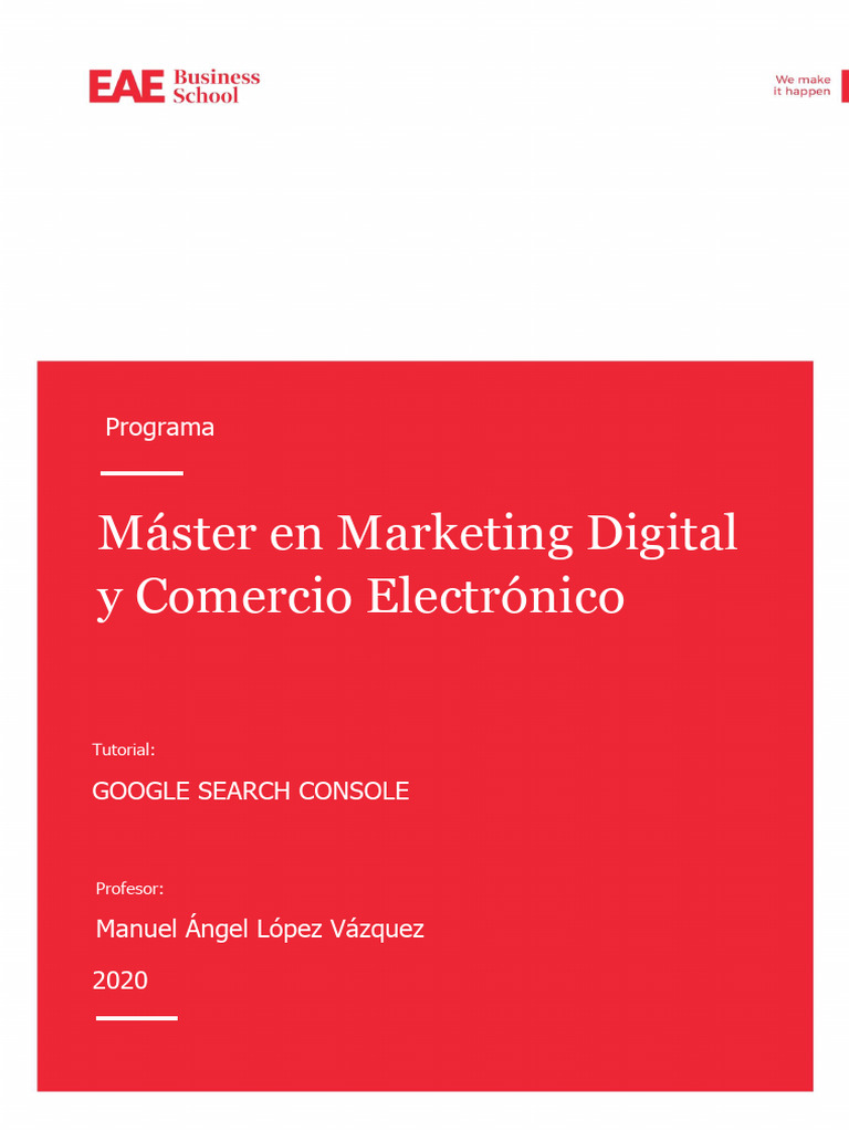 Tutorial Google Search Console | PDF | Posicionamiento en buscadores ...