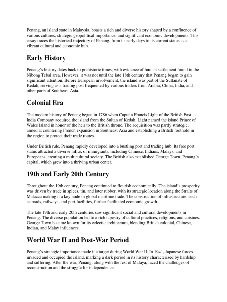 Penang History | PDF | Asia | Economies